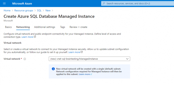 Set Up An Azure Sql Managed Instance And Connect Over A S2s Ipsec Vpn From Onprem Network