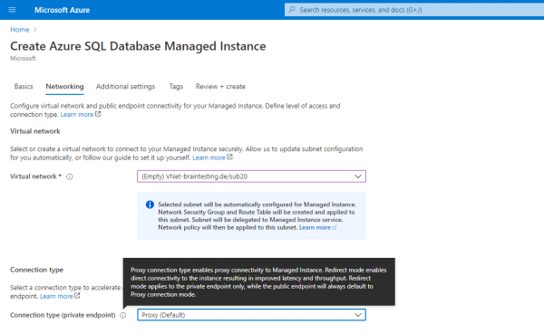 Set Up An Azure Sql Managed Instance And Connect Over A S2s Ipsec Vpn From Onprem Network