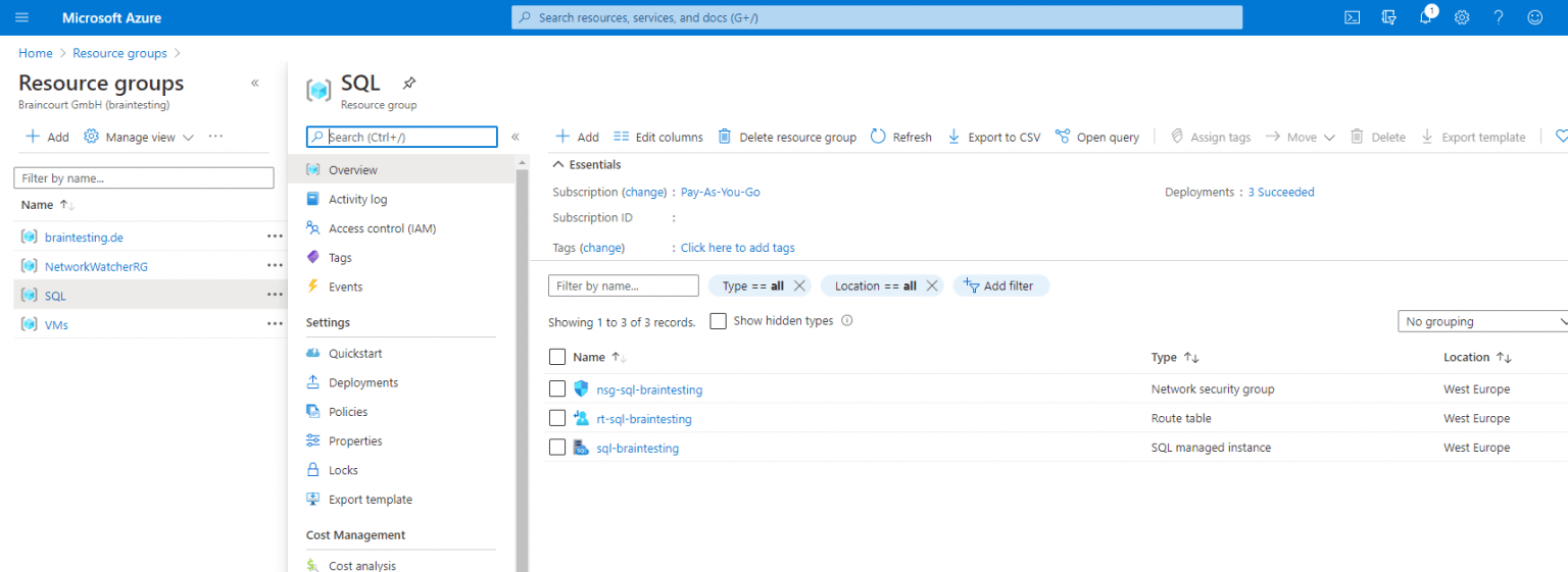 Set Up An Azure Sql Managed Instance And Connect Over A S2s Ipsec Vpn From Onprem Network