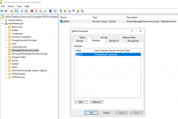 Set up Group Managed Service Accounts (gMSA) vs. Standalone Managed Service Accounts (sMSA ...
