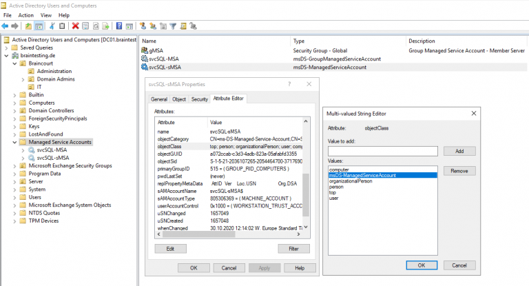 Set up Group Managed Service Accounts (gMSA) vs. Standalone Managed ...