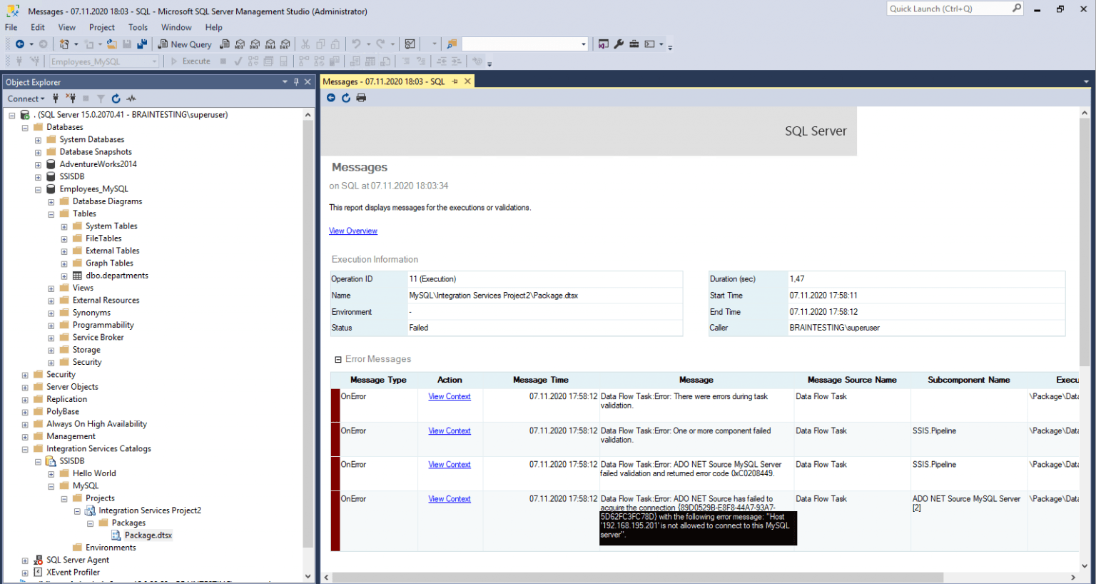 Sql Server Integration Services Ssis Basics Load Data From A Mysql Database Into Sql Server