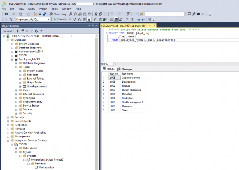 SQL Server Integration Services (SSIS) Basics – Load Data from a MySQL ...