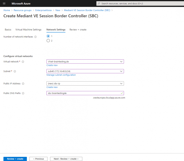 Set up AudioCodes Virtual Edition (VE) SBC in Azure for Microsoft Teams ...