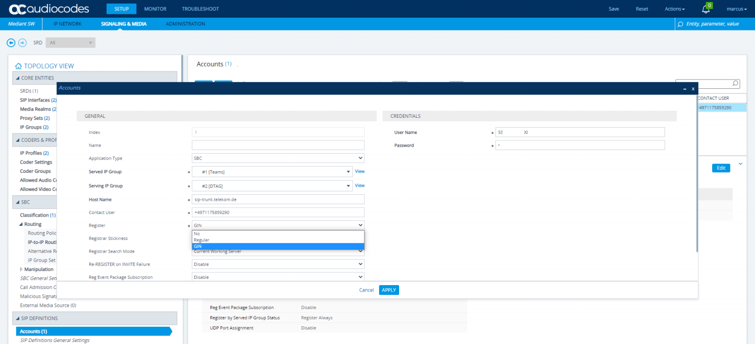 Troubleshoot AudioCodes Configuration Wizard wrong settings for DTAG and Teams - .matrixpost.net