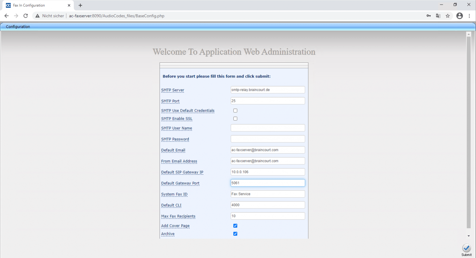 Set up AudioCodes Fax Server and Mediant VE SBC with DTAG SIP Trunk ...