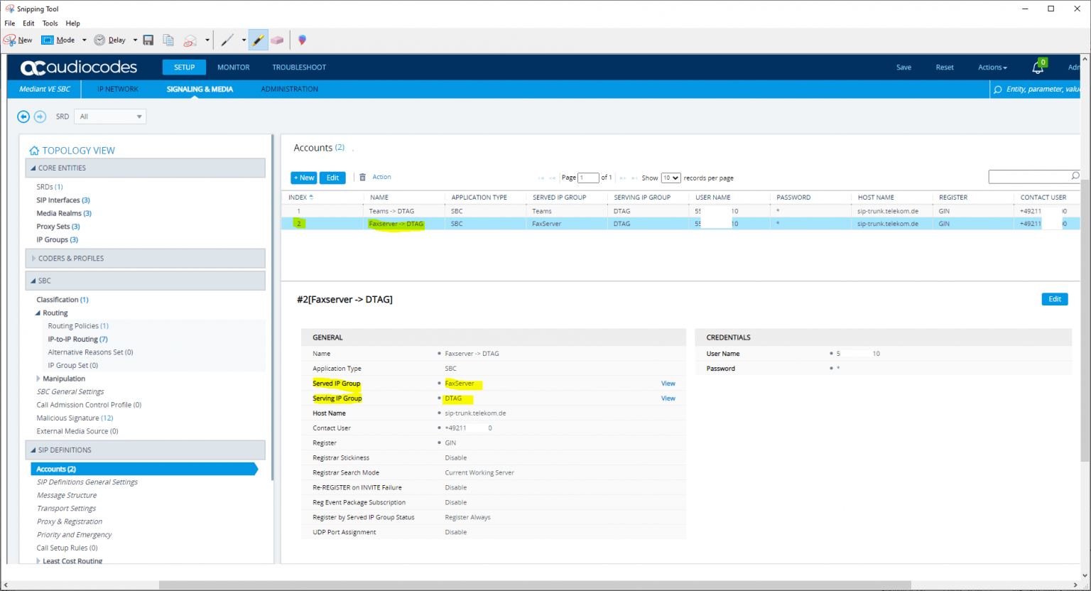 Set up AudioCodes Fax Server and Mediant VE SBC with DTAG SIP Trunk ...