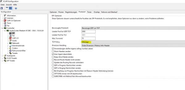Set up GFI FaxMaker with XCAPI and AudioCodes Mediant VE SBC with DTAG ...