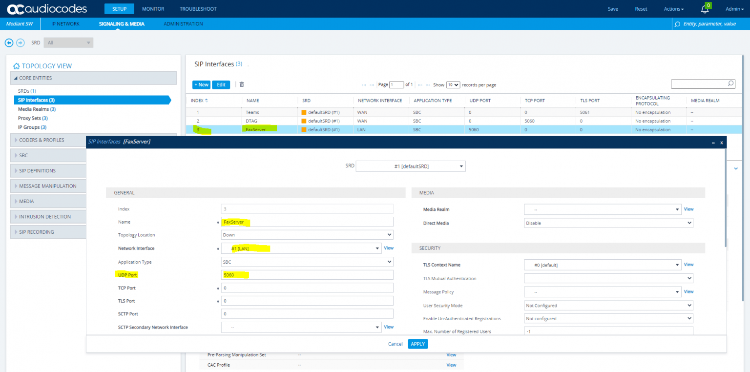 Set up AudioCodes Fax Server and Mediant VE SBC with DTAG SIP Trunk ...