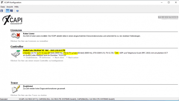 Set up GFI FaxMaker with XCAPI and AudioCodes Mediant VE SBC with DTAG ...