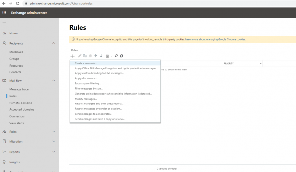 Office 365 / Exchange Online Block Sender Domain - .matrixpost.net