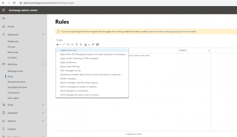 Office 365 / Exchange Online Block Sender Domain - .matrixpost.net