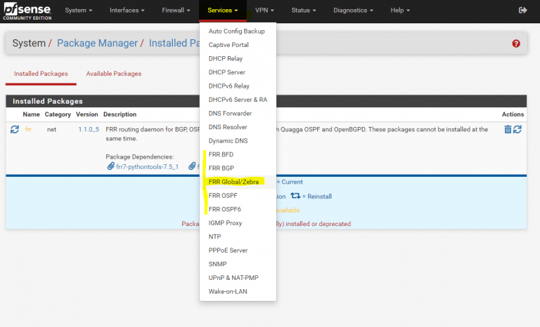 Set up Dynamic Routing with FRR (Free Range Routing) in pfSense ...