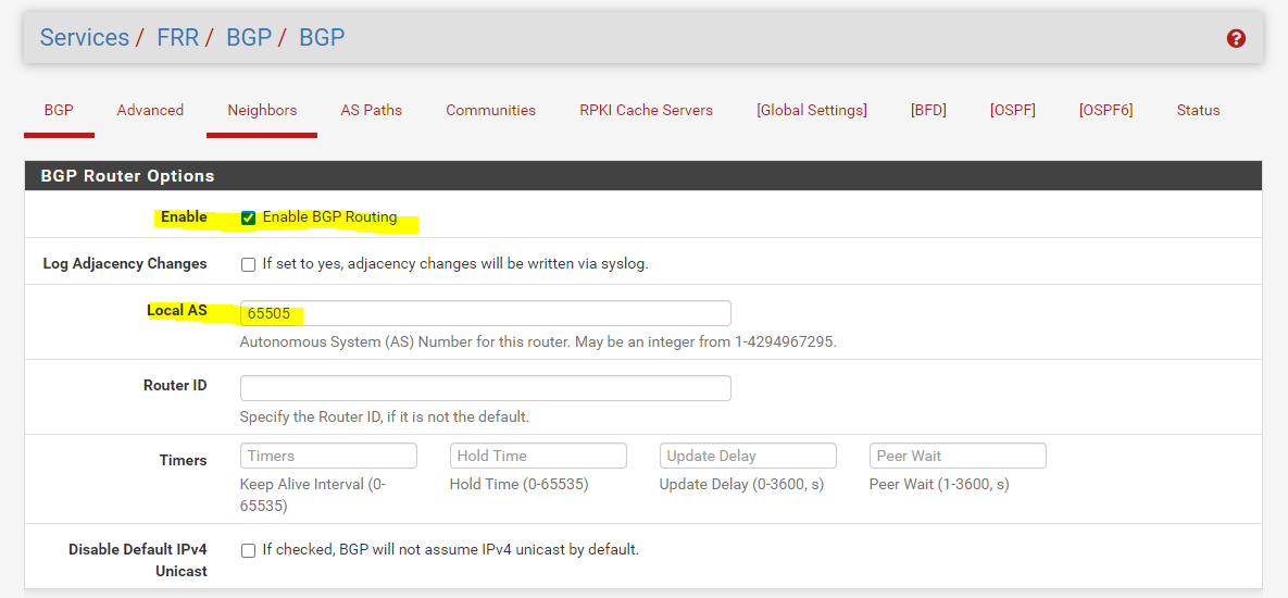 Set up Dynamic Routing with FRR (Free Range Routing) in pfSense ...