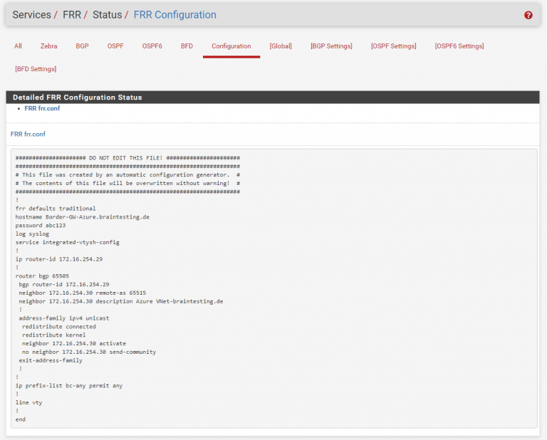 Set up Dynamic Routing with FRR (Free Range Routing) in pfSense ...