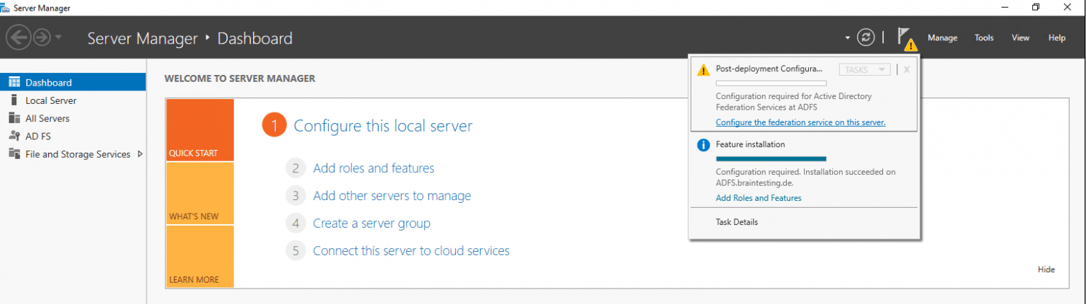 Set up Active Directory Federation Services (AD FS 5.0) – Internal ADFS ...