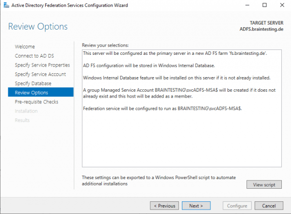 Set up Active Directory Federation Services (AD FS 5.0) – Internal ADFS ...