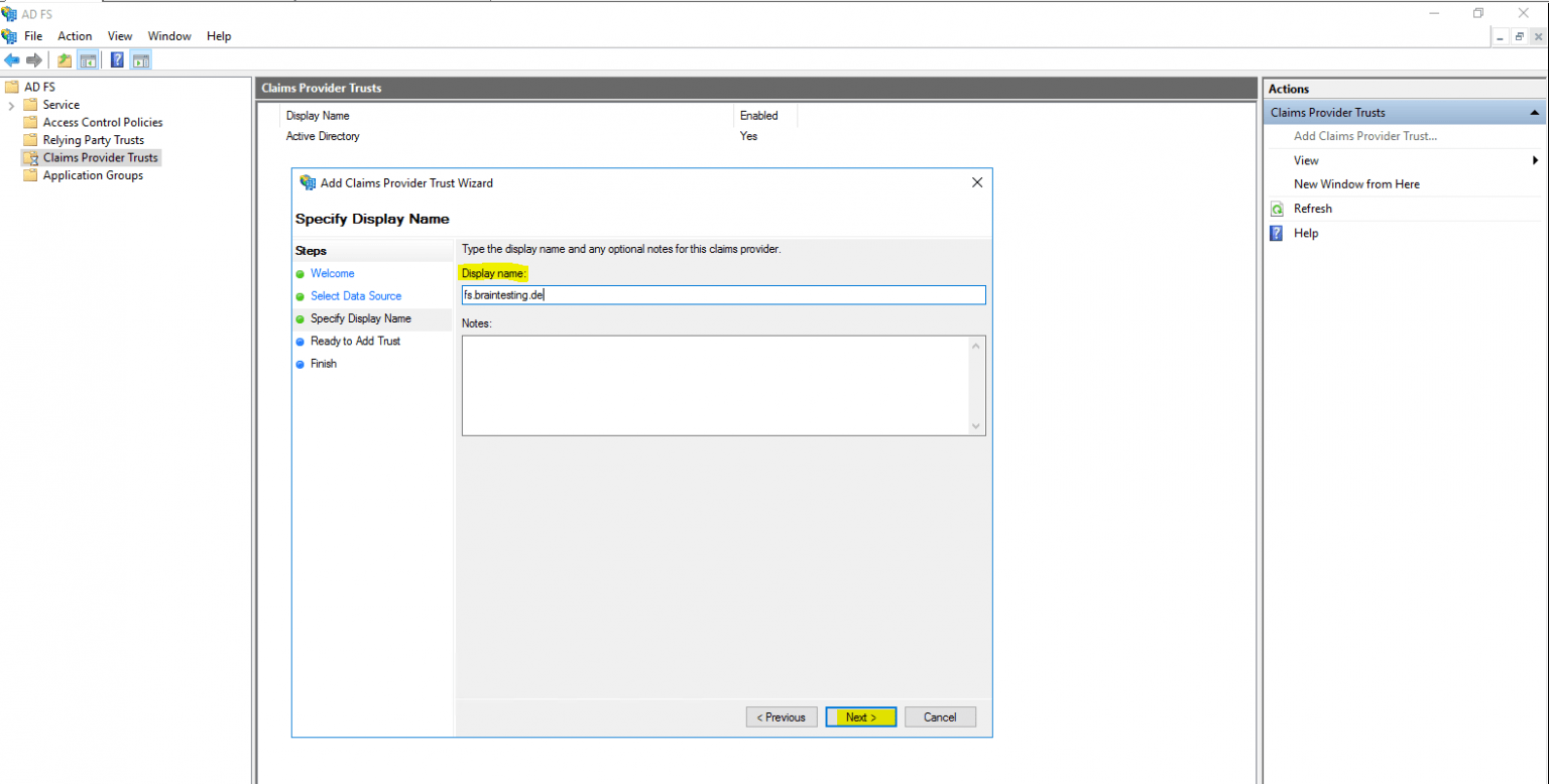 Set up an AD FS Federation Trust between two Organizations ...