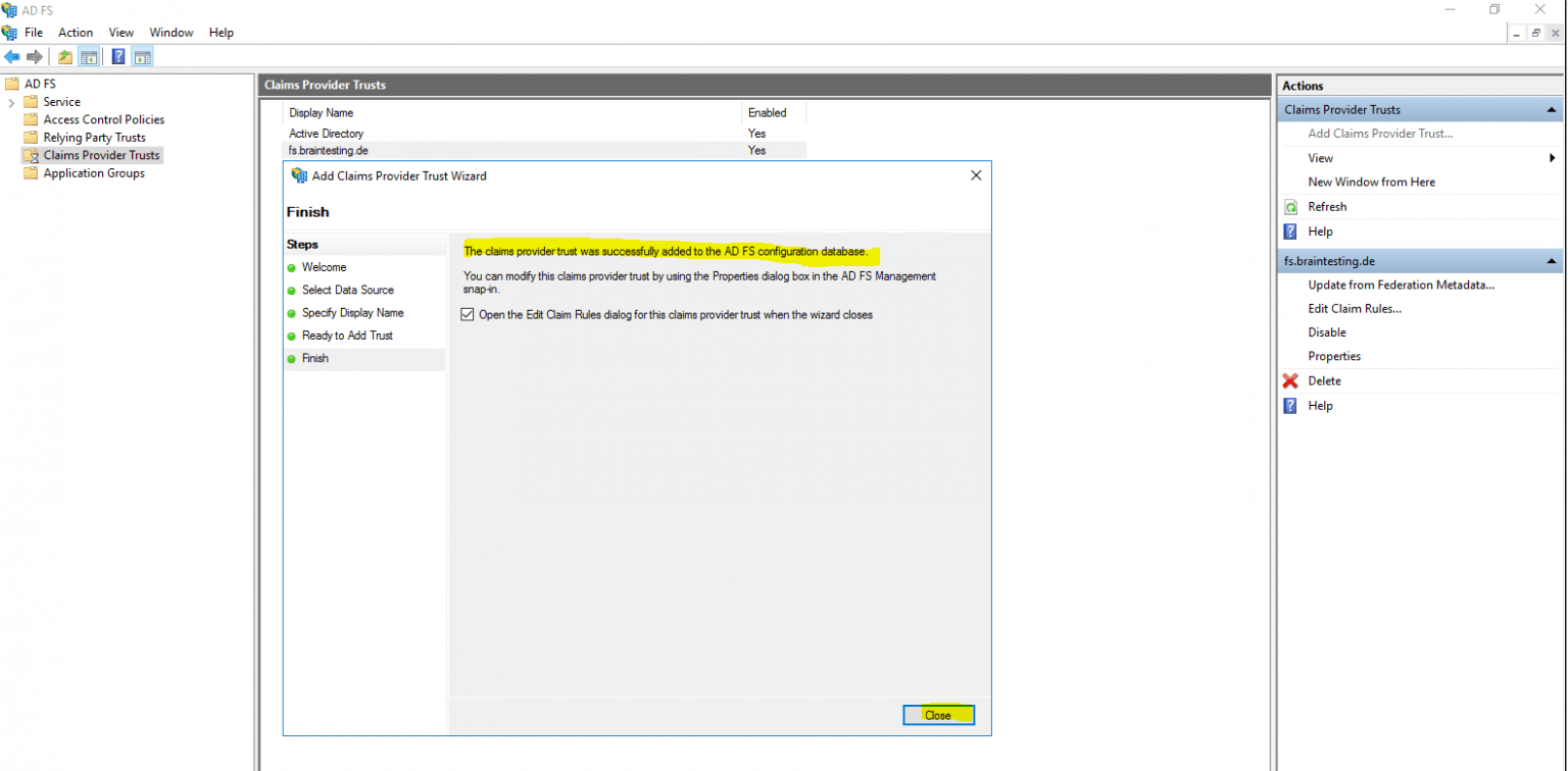 Set up an AD FS Federation Trust between two Organizations ...