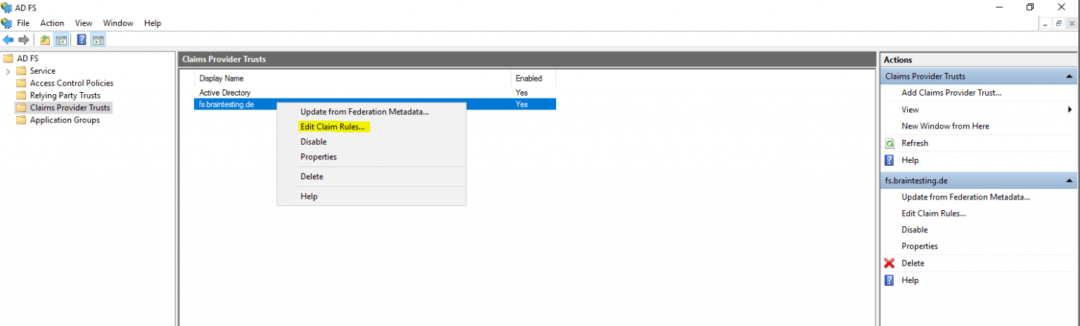 Set up an AD FS Federation Trust between two Organizations ...