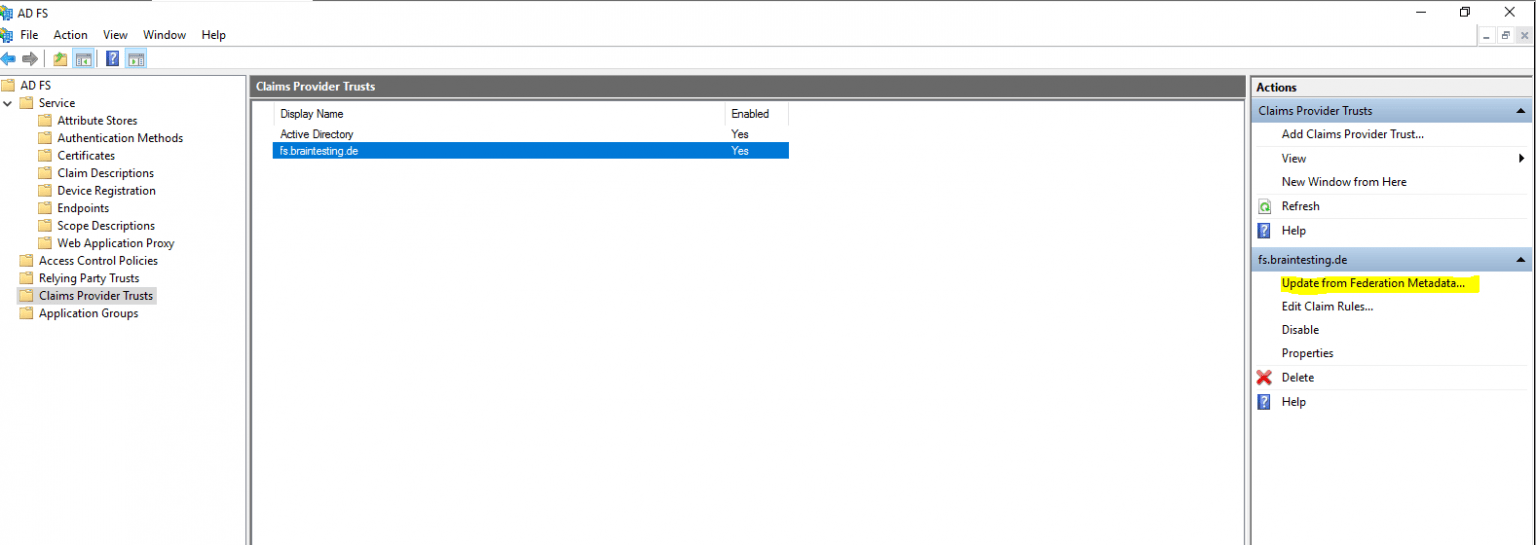 Set up an AD FS Federation Trust between two Organizations ...