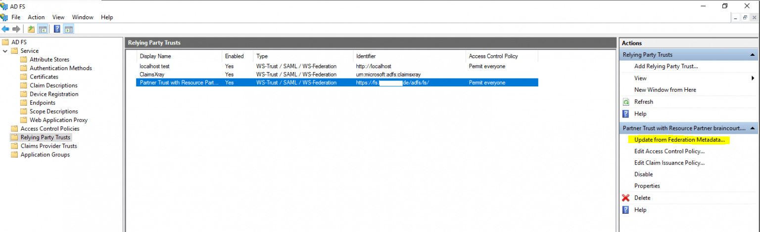 Set up an AD FS Federation Trust between two Organizations ...