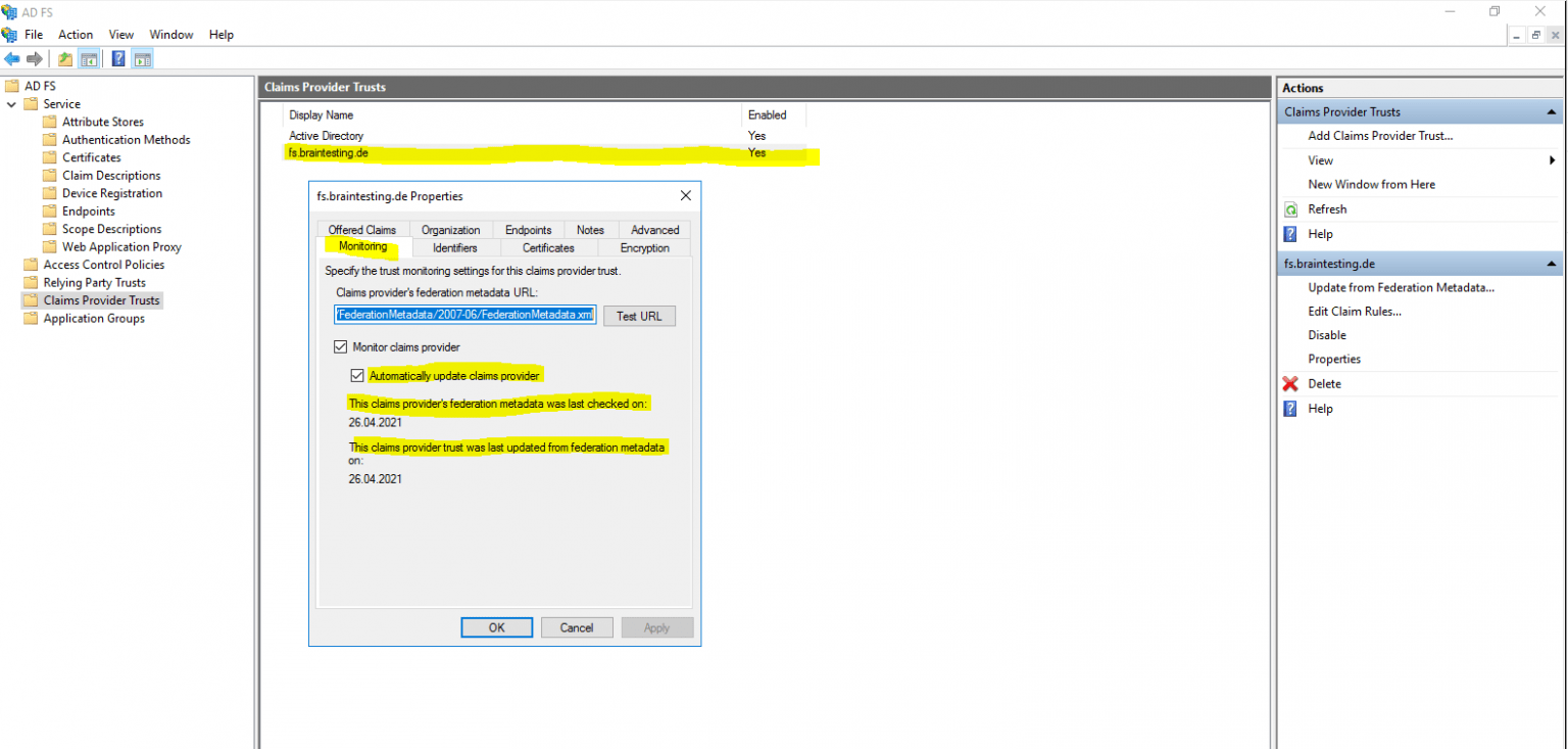 Set up an AD FS Federation Trust between two Organizations ...