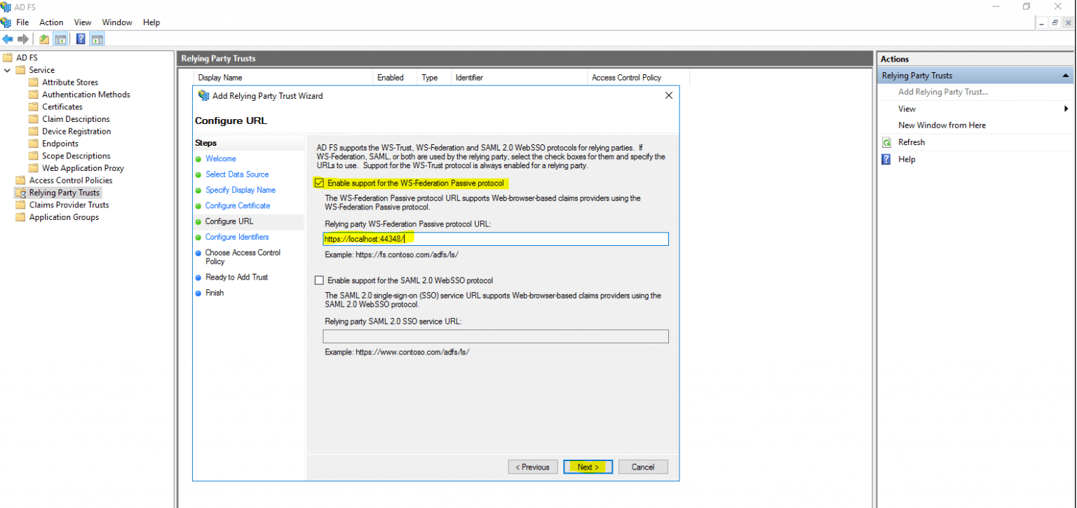 Set up Active Directory Federation Services (AD FS 5.0) – Create an ASP ...