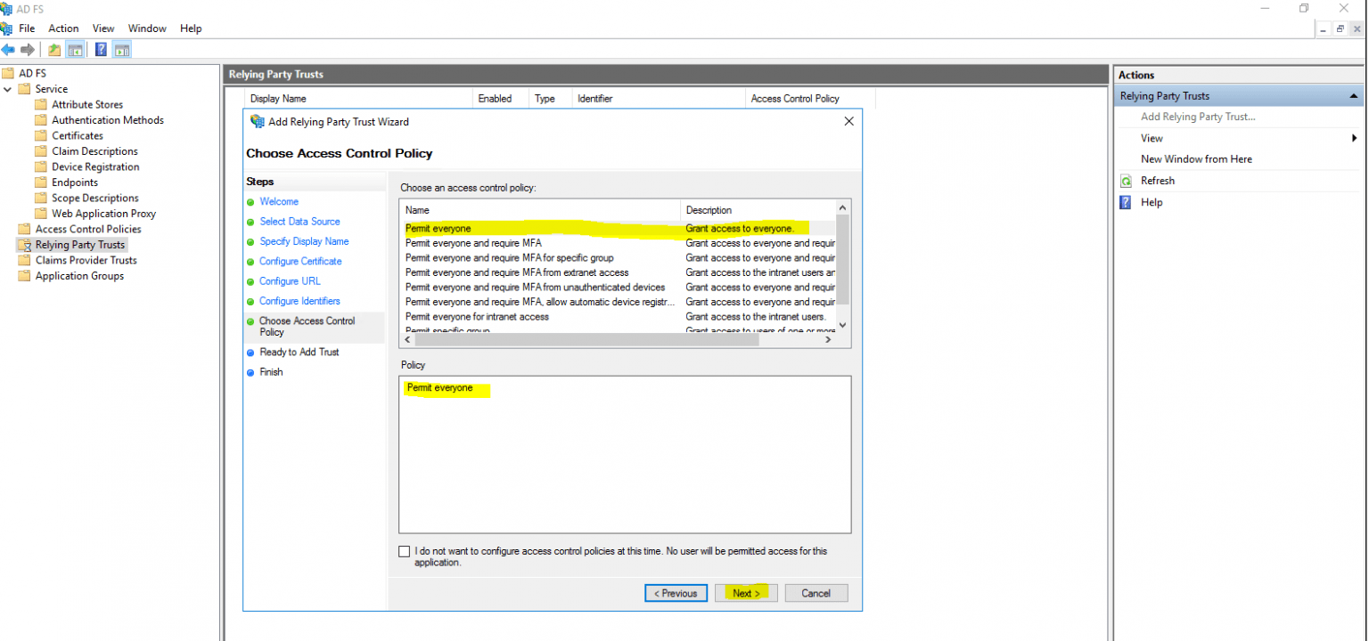 Set up Active Directory Federation Services (AD FS 5.0) – Create an ASP.NET Web Application ...