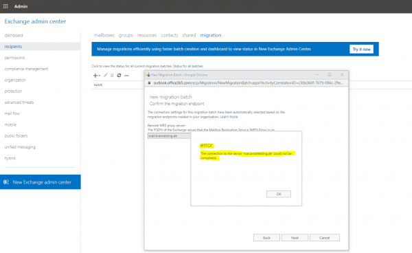 error – The connection to the server could not be completed | MRS Proxy ...