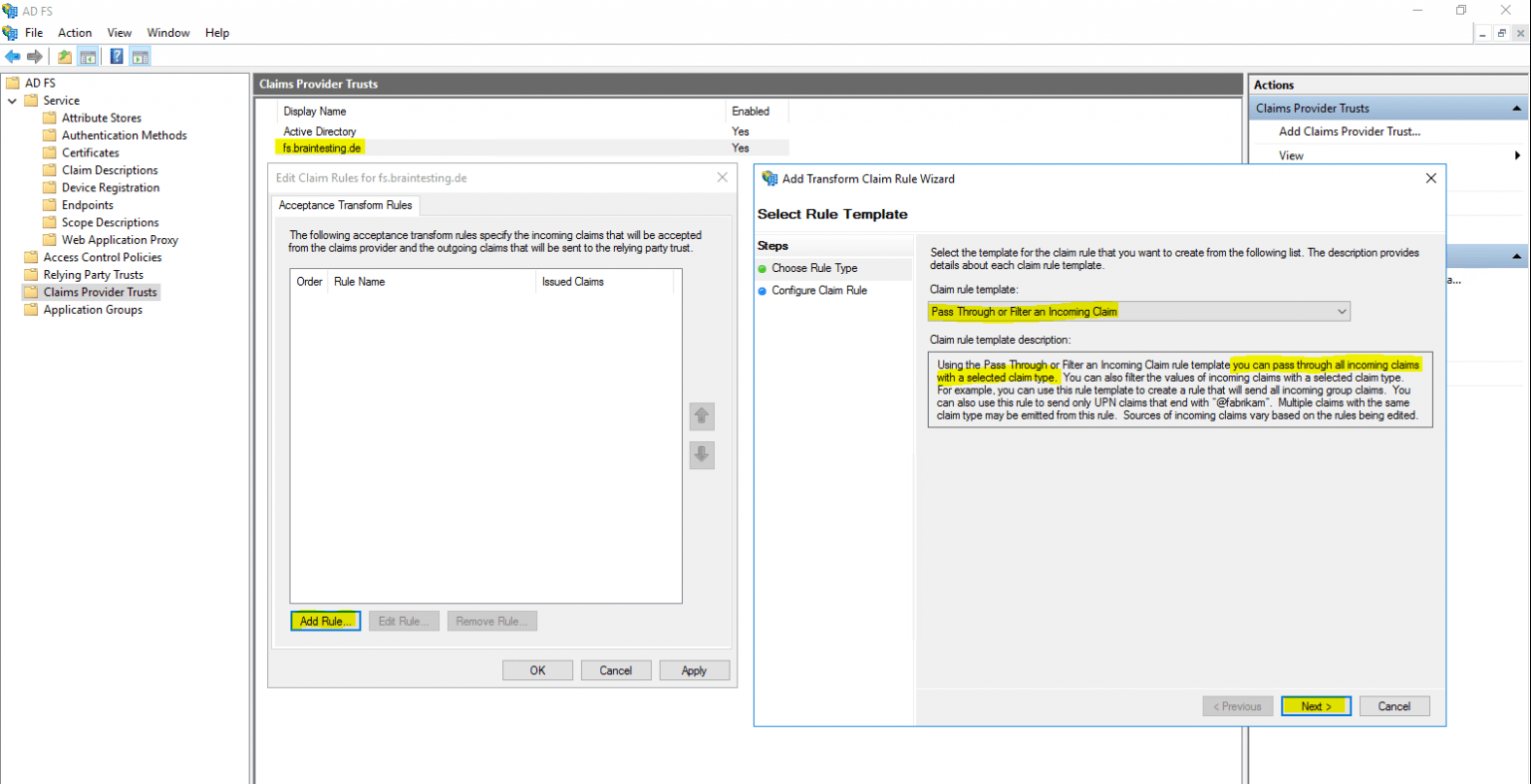 Set up an AD FS Federation Trust between two Organizations ...