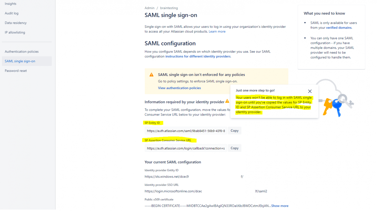 SAML single sign-on for Atlassian Cloud with Azure AD - .matrixpost.net