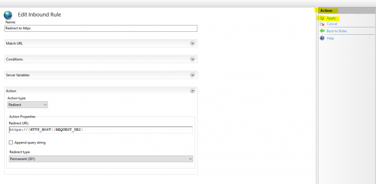 Redirect from HTTP to HTTPS using the IIS URL Rewrite module - .matrixpost.net