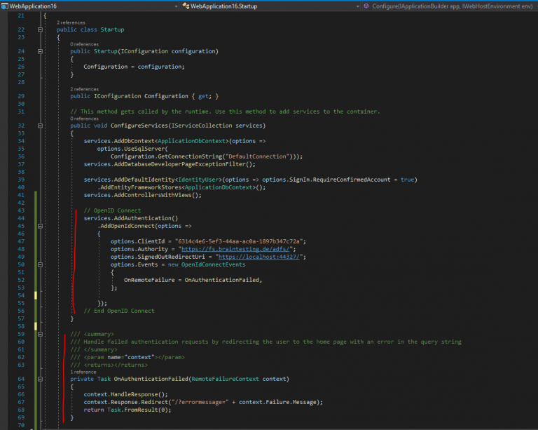 Set Up Active Directory Federation Services Ad Fs 50 Create An Aspnet Core Web App Model