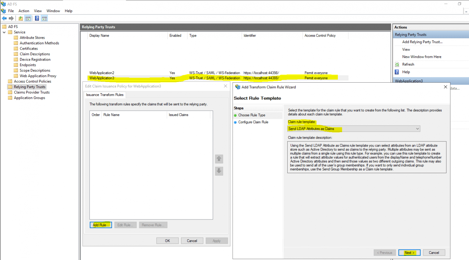 Set Up Active Directory Federation Services Ad Fs 50 Create An Aspnet Core Web Application