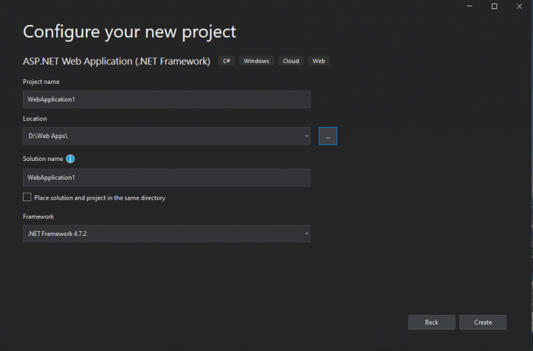 Create an ASP.NET Web Application (.NET Framework – Web Forms or MVC ...