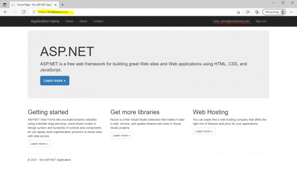 Create An Aspnet Web Application Net Framework Web Forms Or Mvc Using Azure Ad 7128