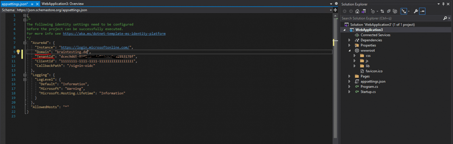 Create an ASP.NET Core Web App using Azure AD Authentication ...