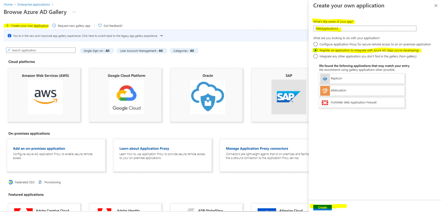 Create an ASP.NET Core Web App using Azure AD Authentication ...