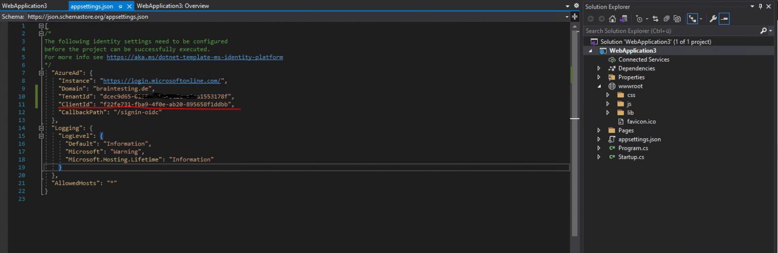Create an ASP.NET Core Web App using Azure AD Authentication ...