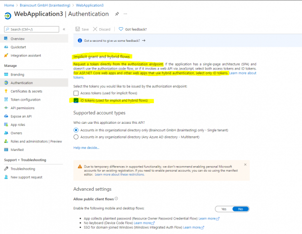 Create An Aspnet Core Web App Using Azure Ad Authentication