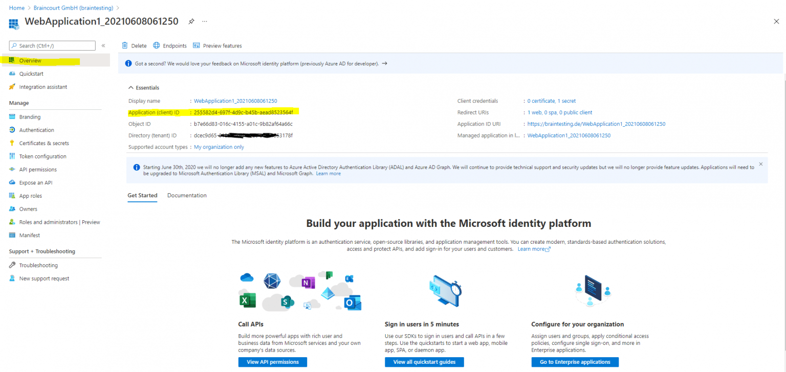 Create An Aspnet Web Application Net Framework Web Forms Or Mvc Using Azure Ad