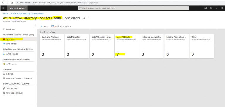 Appendix – Azure AD Connect Sync Errors Detected – Large Attribute – Extension thumbnailPhoto ...