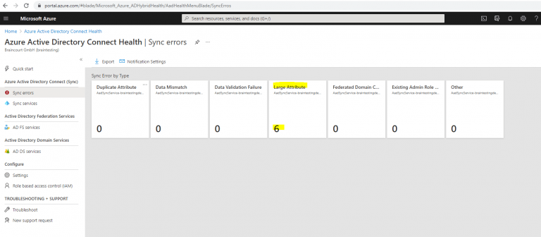 Appendix – Azure AD Connect Sync Errors Detected – Large Attribute – Extension thumbnailPhoto ...