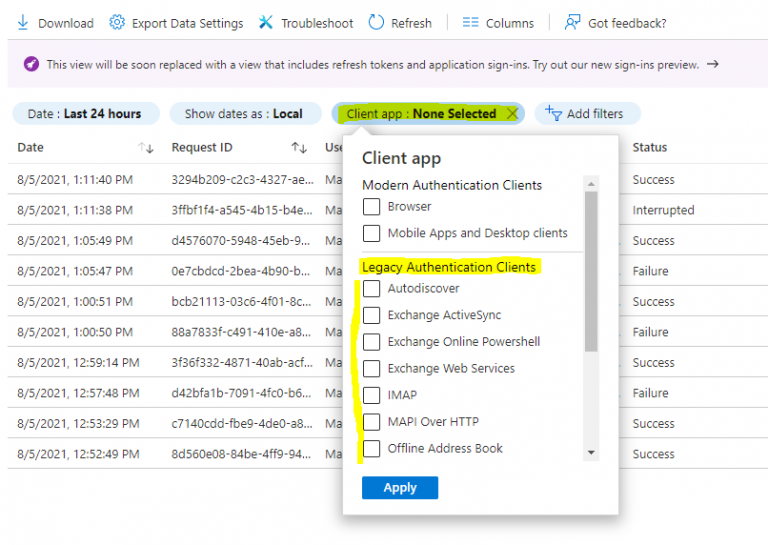 Modern Authentication Office 365 - .matrixpost.net