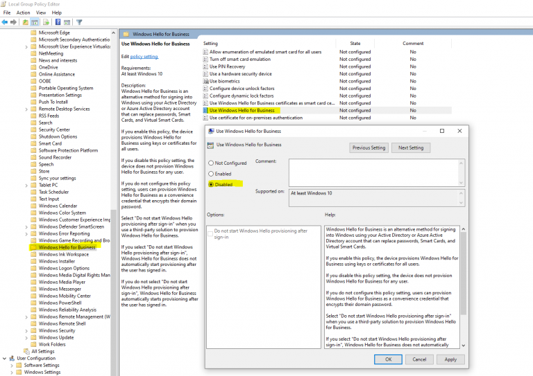 Disable Mandatory Windows Hello for Business Prompt on Azure AD joined ...