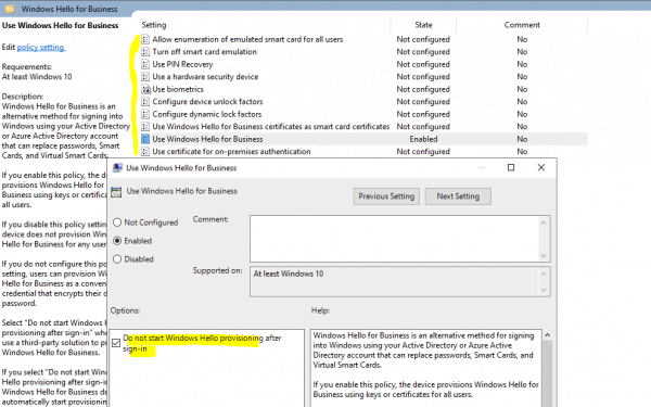 Set up Windows Hello for Business Hybrid Azure AD joined Devices ...