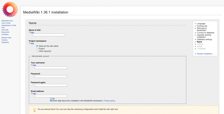 Set up MediaWiki on Ubuntu 20.04.3 LTS - .matrixpost.net