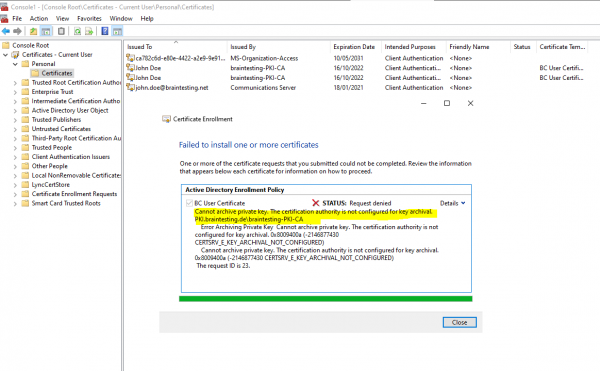Set up a Key Recovery Server for the Microsoft certification authority ...