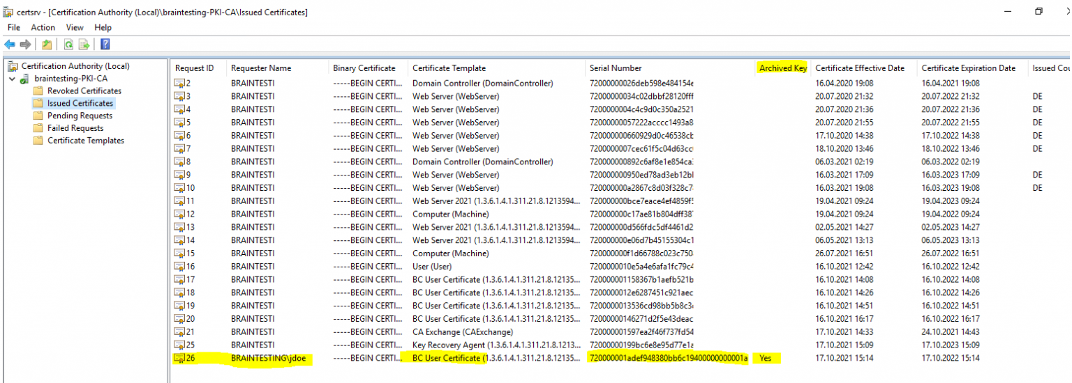 Set up a Key Recovery Server for the Microsoft certification authority ...